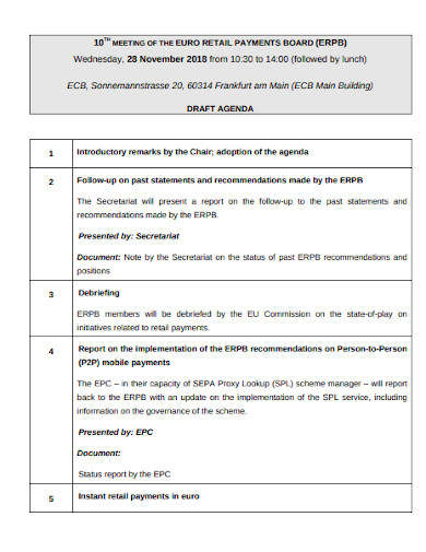 10+ Retail Meeting Agenda Templates in PDF | Word