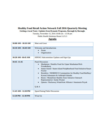 10+ Retail Meeting Agenda Templates in PDF | Word