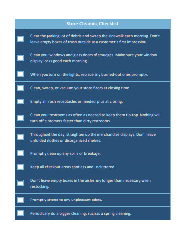 10+ Retail Store Checklist Templates in PDF | Word