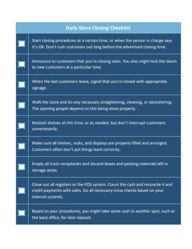 10+ Retail Store Checklist Templates in PDF | Word