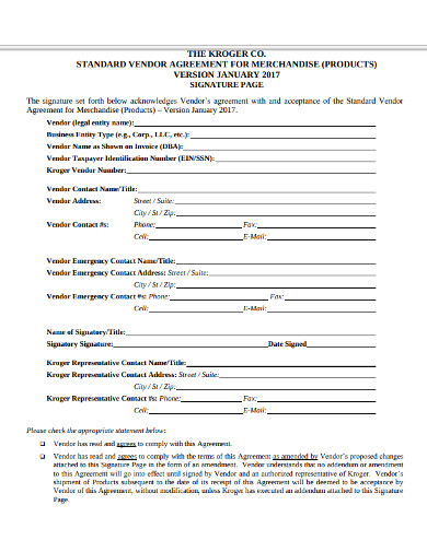 10+ Retail Vendor Agreement Templates in PDF | DOC