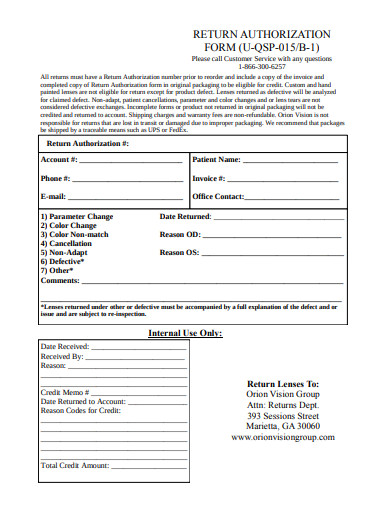23+ Return Authorization Form Templates in Google Docs | Word | Pages | PDF