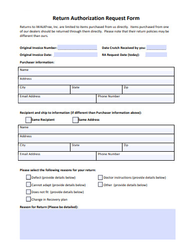 23+ Return Authorization Form Templates in Google Docs | Word | Pages | PDF