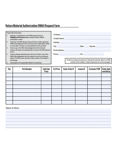 23+ Return Authorization Form Templates in Google Docs | Word | Pages | PDF