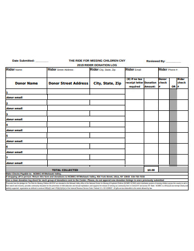 6+ Donation Log Templates in PDF