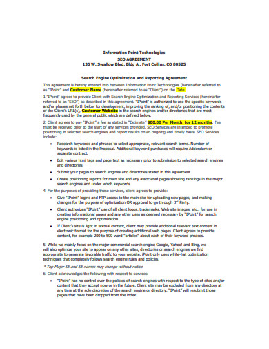 9+ SEO Agreement Templates in PDF