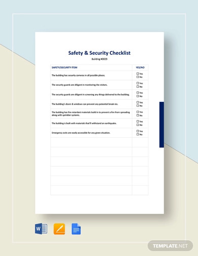 FREE 11+ Security Checklist Templates in Google Docs | MS Word | Pages ...
