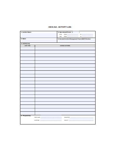 25+ Activity Log Templates in Word | Pages | PDF