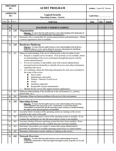 It General Control Audit Program Template Pdf Template Gambaran