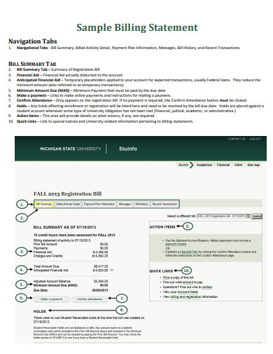 17+ Billing Statement Templates in Google Docs | Google Sheets | Word ...