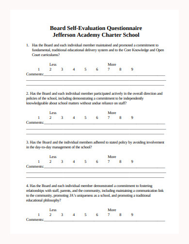 5+ Board Self-Evaluation Questionnaire Templates in PDF | DOC
