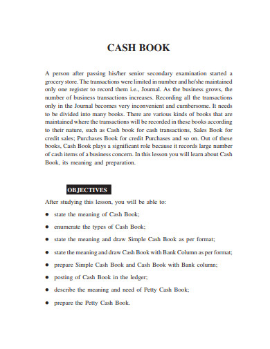 13+ Cash Book Templates in PDF | DOC