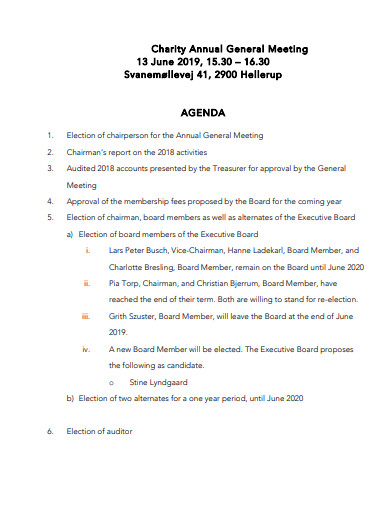 10+ Charity Meeting Agenda Templates in PDF