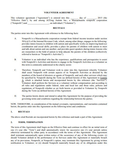 11+ Charity Volunteer Agreement Templates in PDF