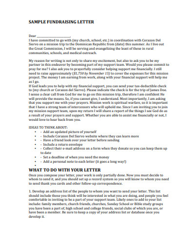 9 Church Fundraising Letter Templates In PDF DOC