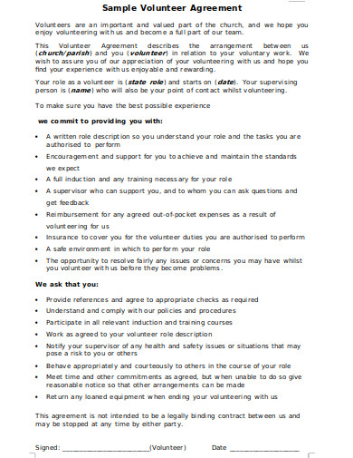 10+ Church Volunteer Agreement Templates in PDF | DOC