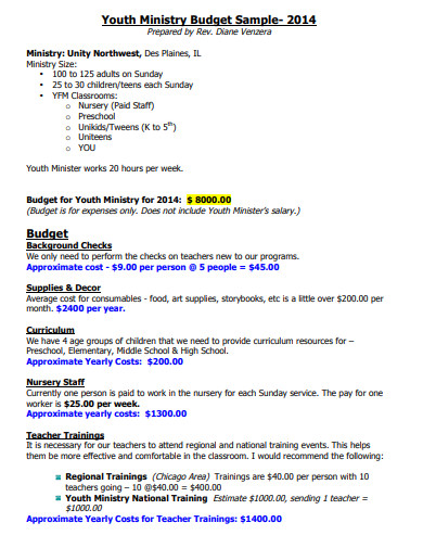Youth Ministry Budget Template For Your Needs Youth Ministry Budget Template For Your Needs