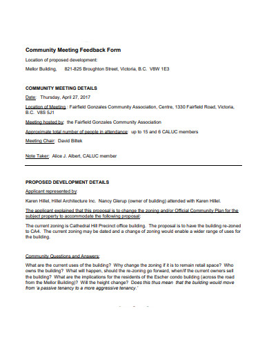 FREE 20+ Meeting Feedback Form Templates in PDF | MS Word