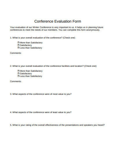 10+ Conference Evaluation Form Templates in PDF | DOC