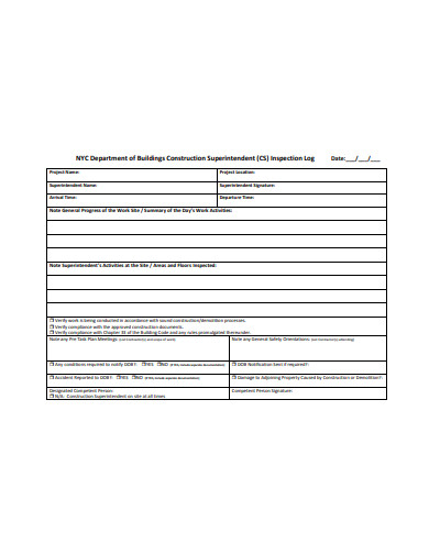 4+ FREE Construction Daily Log Templates - Word | Pages | PDF
