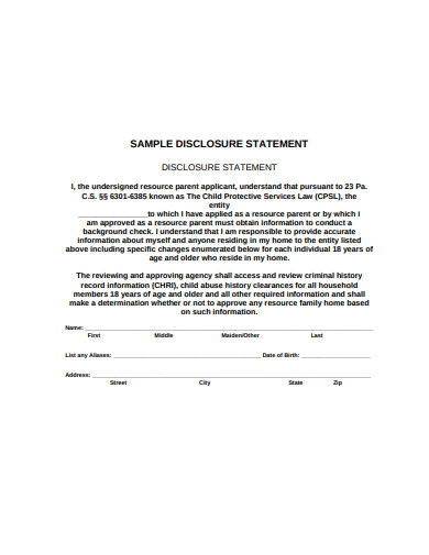 25+ Disclosure Statement Templates in PDF | DOC