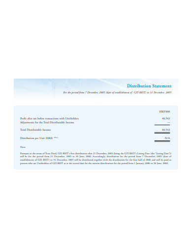 12+ Distribution Statement Templates in PDF | DOC