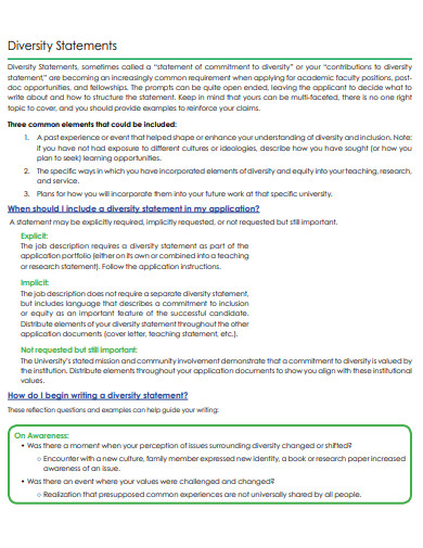 23+ Diversity Statement Templates in PDF | DOC
