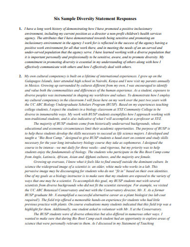 23+ Diversity Statement Templates in PDF | DOC