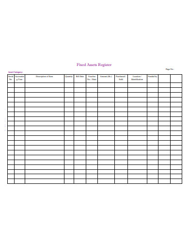 12+ Fixed Asset Register Templates in PDF | DOC | XLS