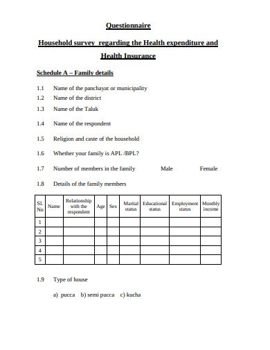 21 Health Survey Questionnaire Templates In Doc Pdf