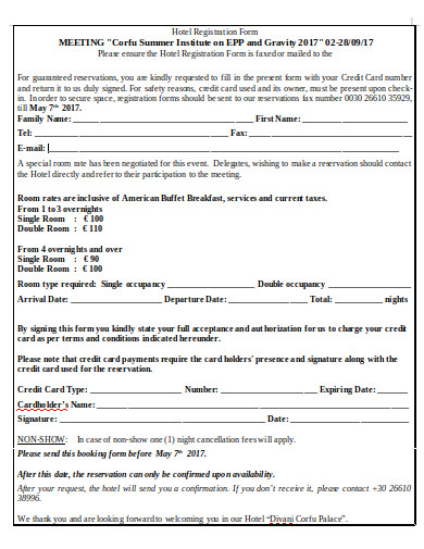12+ Hotel Registration Form Templates in MS Word