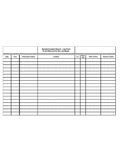 FREE 10+ Incident Report Log Templates in PDF | MS Word