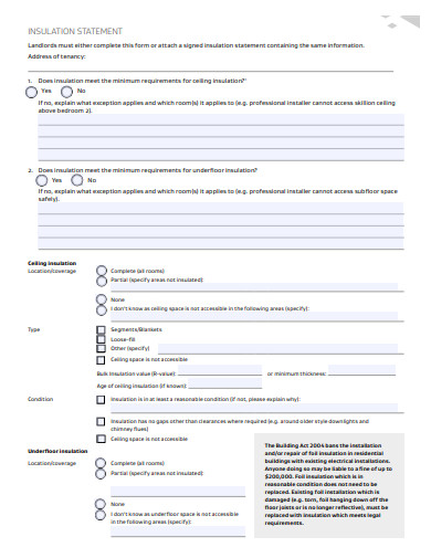10+ Insulation Statement Templates in PDF