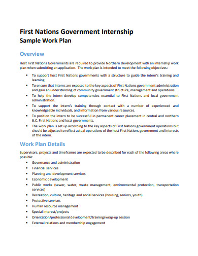 9 Internship Work Plan Templates In PDF DOC