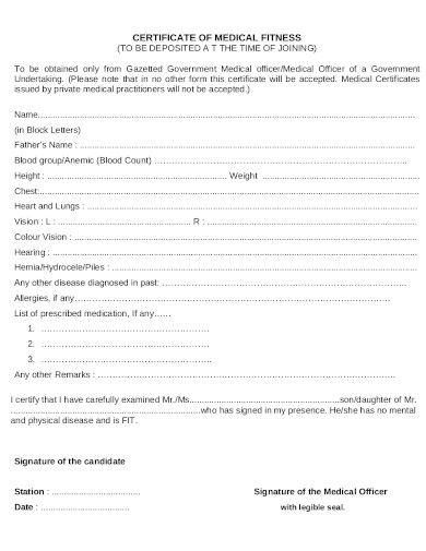 11+ Medical Fitness Certificate Templates in PDF | Word | AI | InDesign ...