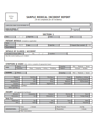 10+ Medical Incident Report Templates in PDF | DOC