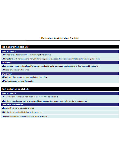 18+ Medication Administration Checklist Templates in DOC | PDF