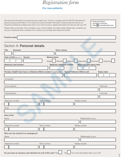 24 Patient Registration Form Templates PDF DOC