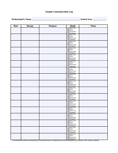 10+ Parent Communication Log Templates in PDF | DOC