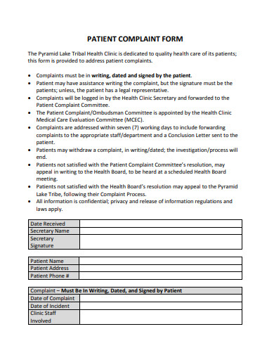 21+ Patient Complaint Form Templates in PDF | DOC