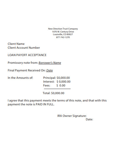 Payoff Statement Template Free Printable Templates