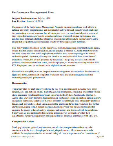 5+ Performance Management Plan Templates in PDF