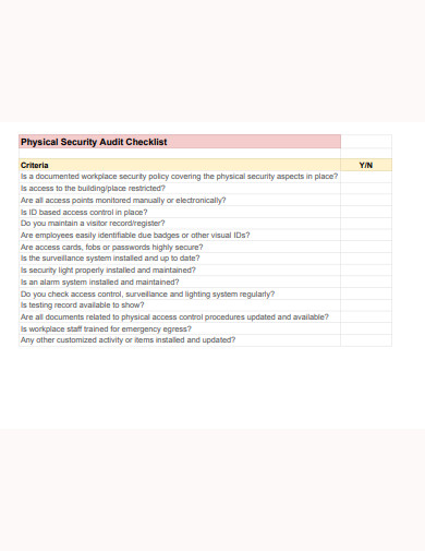 FREE 9+ Physical Security Checklist Templates in MS Word | PDF