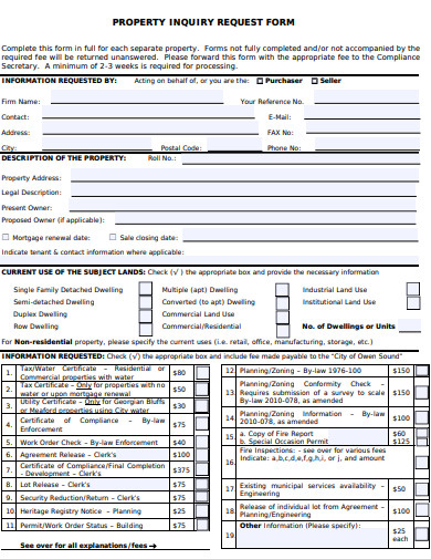 22+ Property Inquiry Form Templates in PDF | DOC