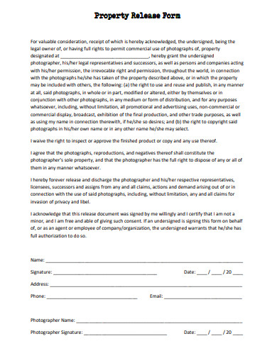 20+ Property Release Form Templates in PDF