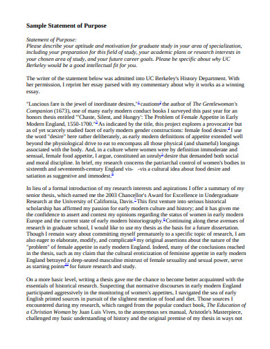 19+ Purpose Statement Templates in PDF | DOC