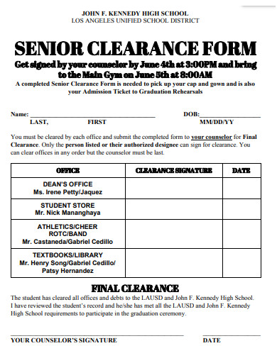 10+ School Clearance Form Templates in DOC | PDF
