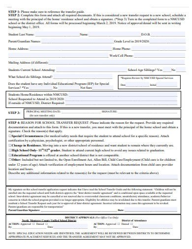 19+ School Transfer Form Templates in Google Docs | Word | Pages | PDF