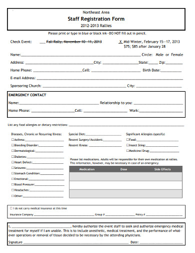 FREE 10+ Staff Registration Form Templates in PDF | MS Word
