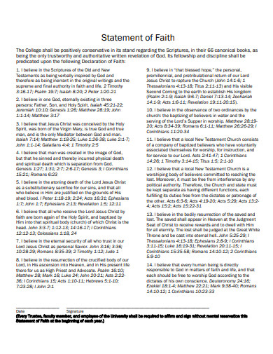 22+Statement of Faith Templates in PDF | DOC